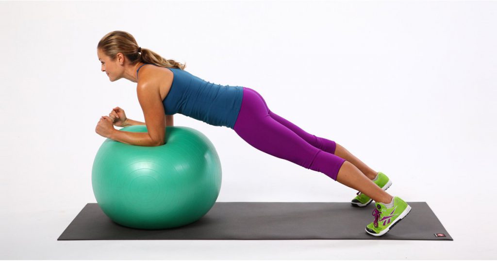 Exercises 2 with an aerobic ball