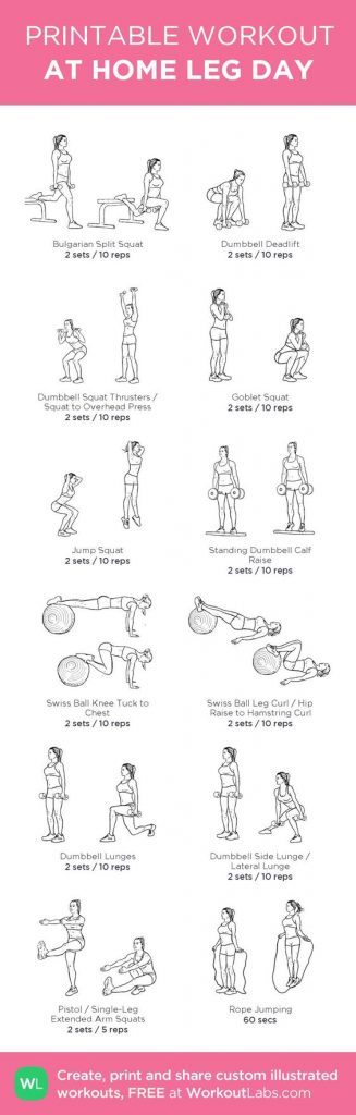 Printable workout at home leg day