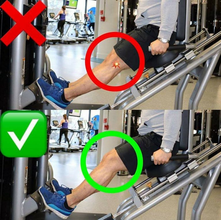 position of the knees during the exercise